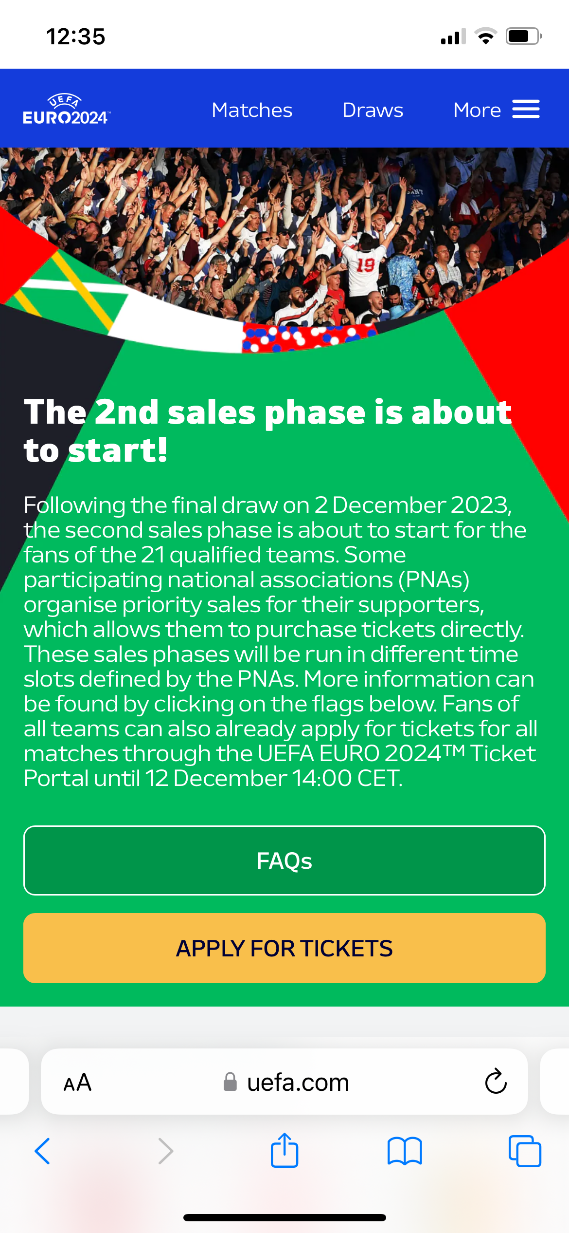 Ticket Sales, PHASE 2: Unsuccesful in Ticket Lottery - Page 2 - Euro ...