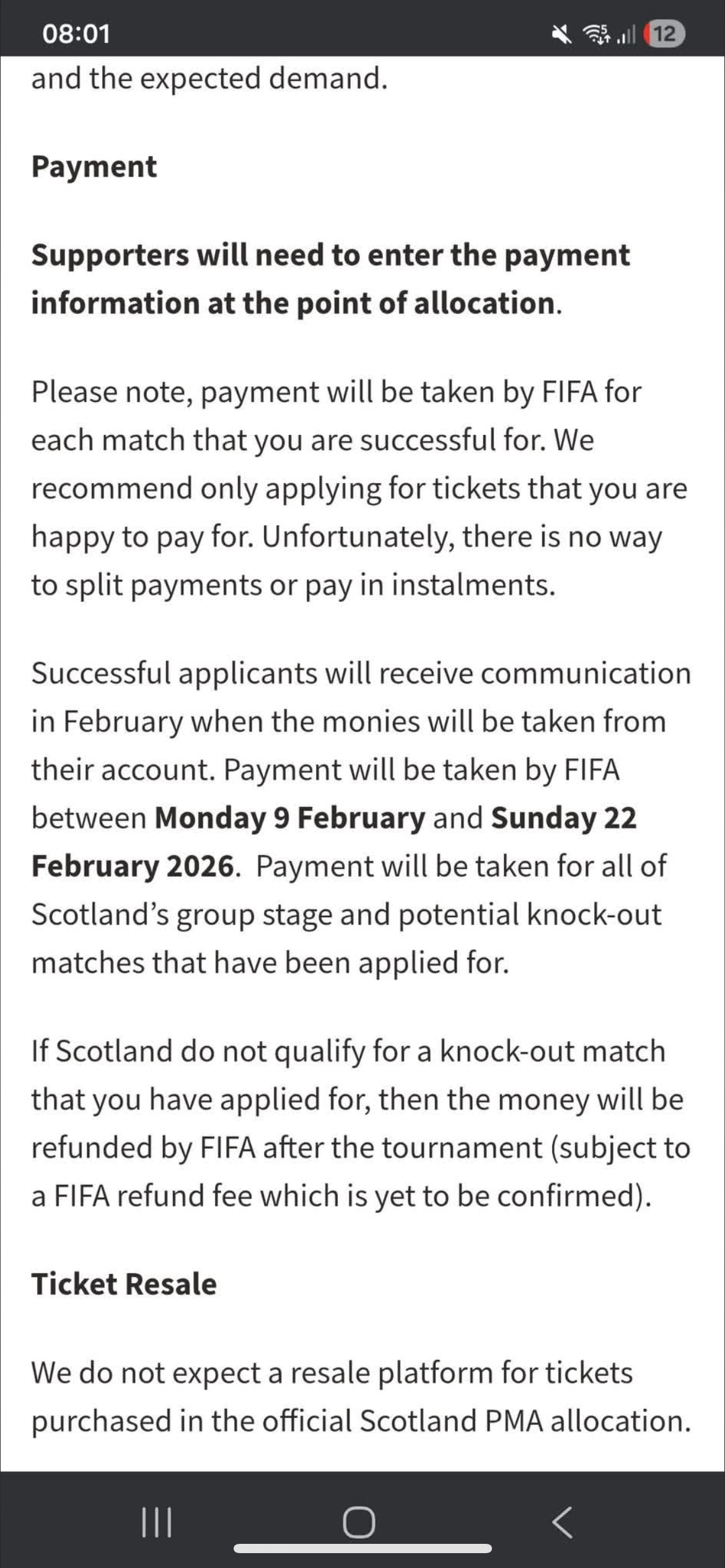 Fifa ticket application - World Cup 2026 - Tartan Army Message Board